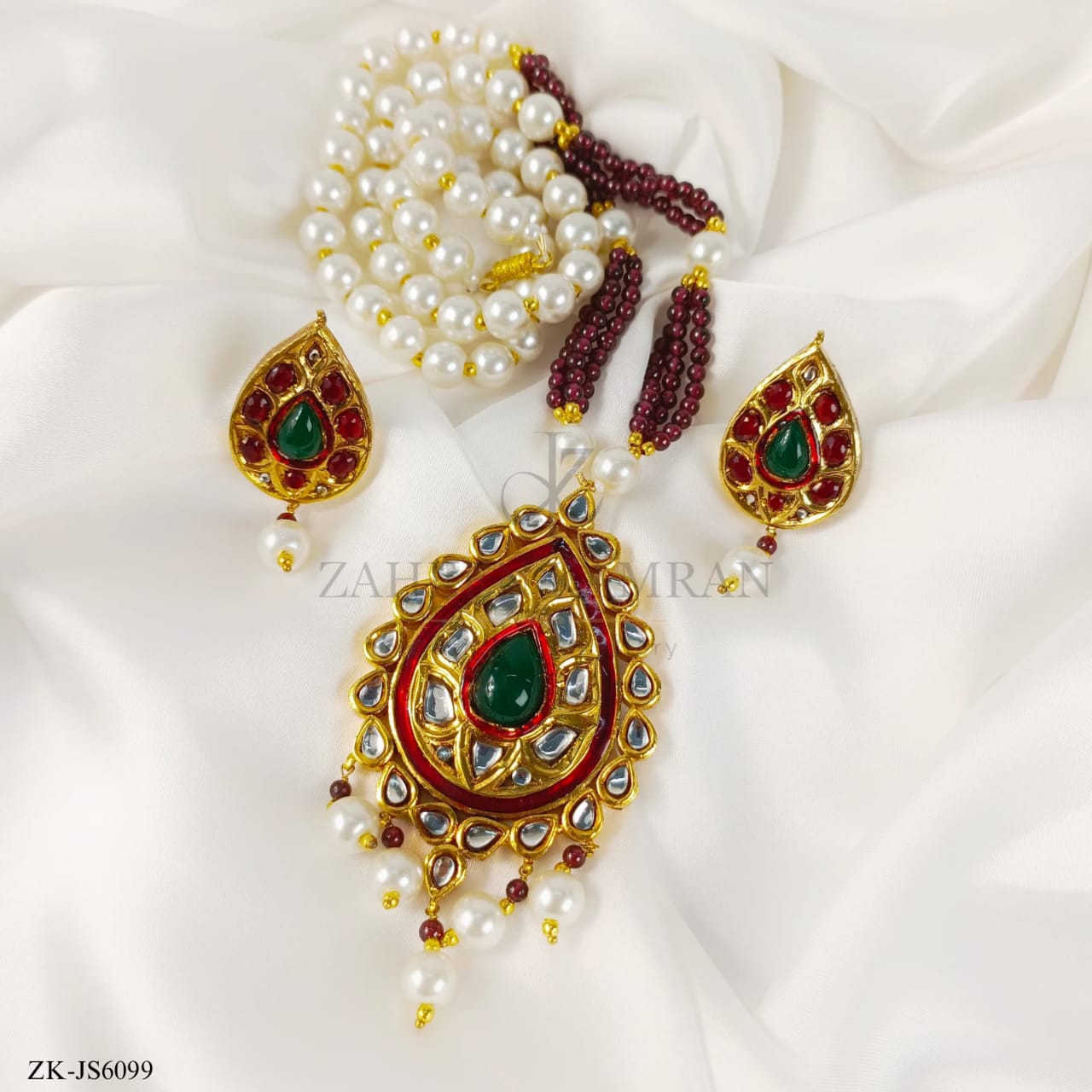 EMERALD MALA SET – Zaheen Kamran