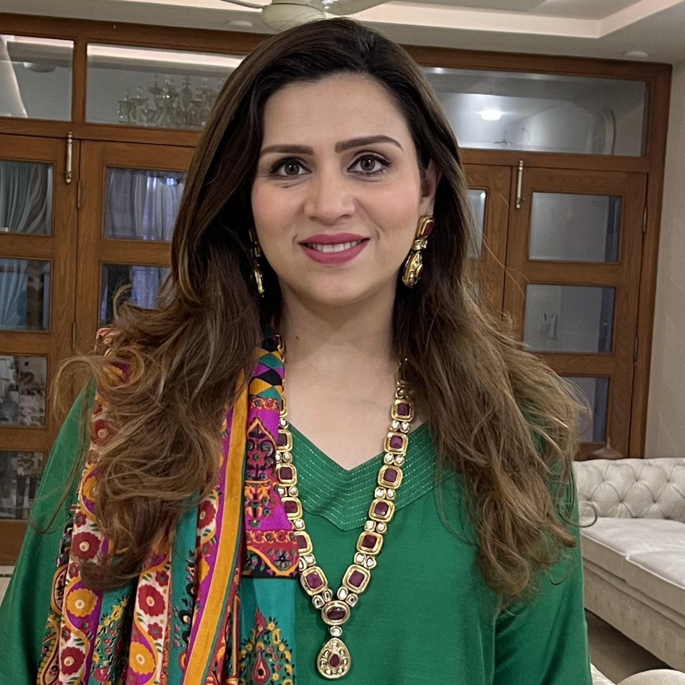 Aqsa Ali in Ruby Kundan Jewellery – Zaheen Kamran