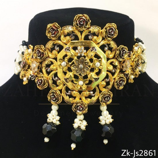 Floral antique choker set – zaheenk.com