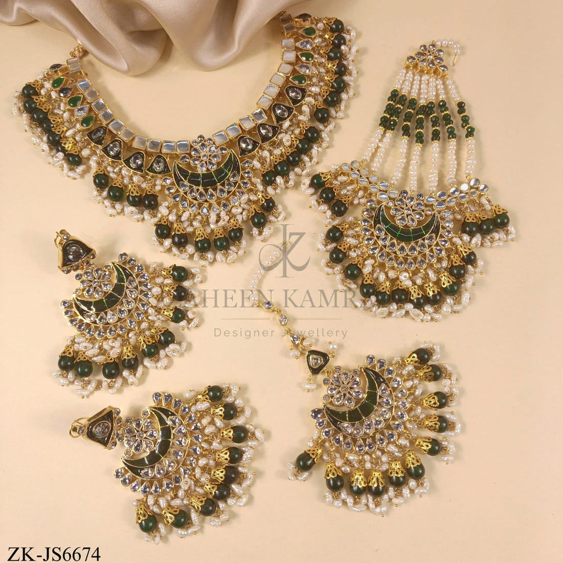 EMERALD KUNDAN SET – Zaheen Kamran